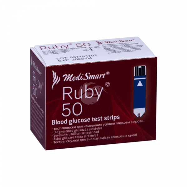 MediSmart Ruby Blood Glucose Test Strips N50 — dia24